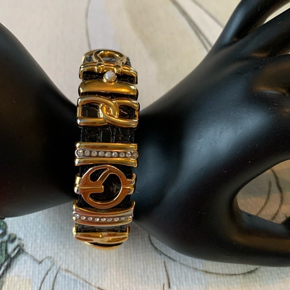 St. John | Jewelry | St John Slide Charm Bracelet On Faux Lizard Buckle ...